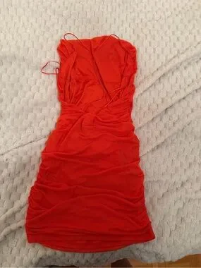 Garage | Dresses | Garage Orange Cowlneck Spaghetti Strap Mini Dress ...